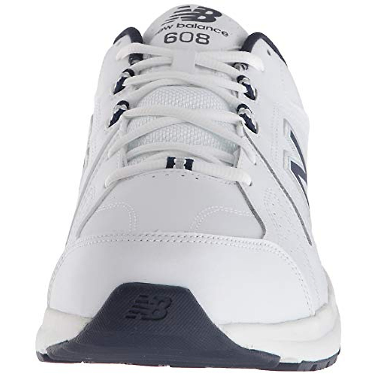 New Balance Men's 608 V5 Casual Comfort Cross Trainer, White/Navy, 10.5