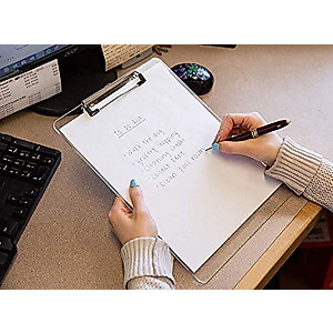 Plastic Clipboards (Set of 6) Transparent Clipboard (Clear) Strong 12.5 x 9 Inch | Holds 100 Sheets! Acrylic Clipboards with Low Profile Clip | Cute Clip Boards Board Clips