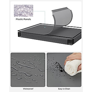 SONGMICS Cube Storage Organizer, Set of 16 Plastic Cubes, Book Shelf, Closet Organizers and Storage, Room Organization, Bedroom Living Room, 12.2 x 48.4 x 48.4 Inches, Gray ULPC442G01