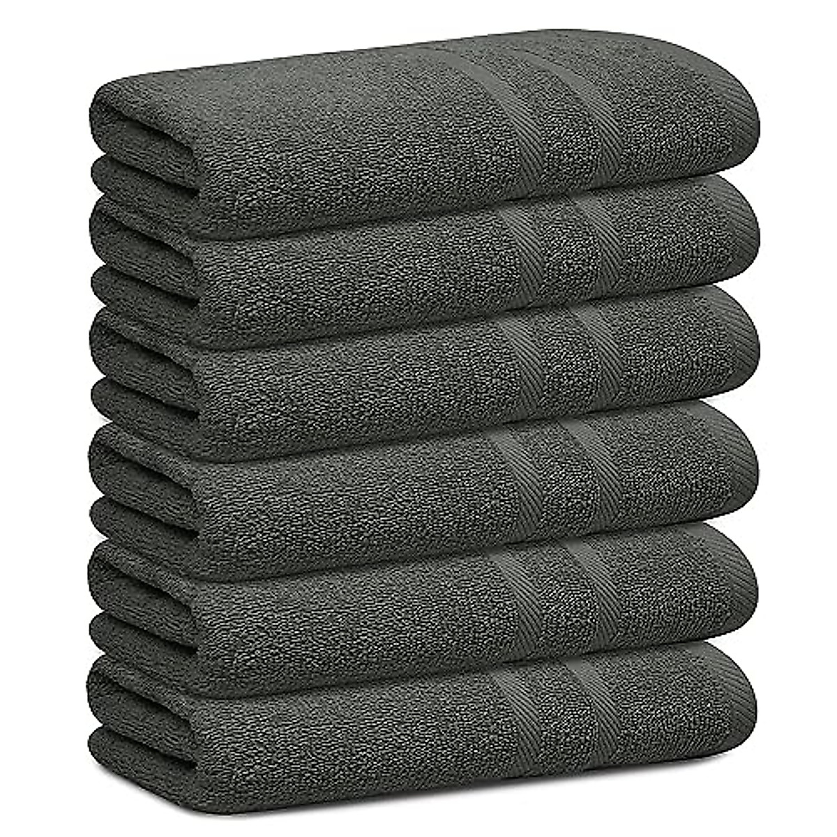 LOOP TERRY Bath Towel Set - 100% Cotton 6 Pack 24 x 46 Quick Dry Towels. Lightweight & Absorbent, 500 GSM Soft Towels use for Bath, Pool, Spa, Gym, Guest Bathroom, Ideal for Daily Drying