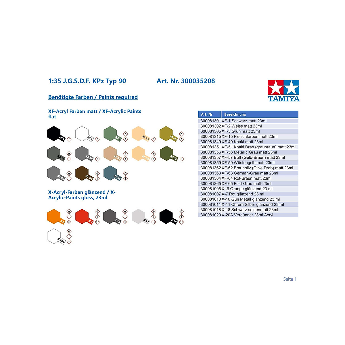 Tamiya 1/35 Type 90 Jgsdf Tank # 35208