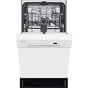 Frigidaire 18 in. ADA Compact Front Control Dishwasher in White with Dual Spray Arms, 52 dBA, includes room-of-choice delivery