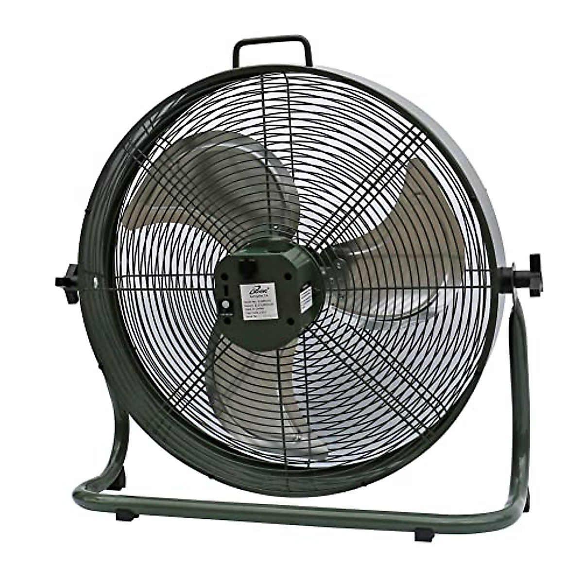 iLiving 18" Rechargeable Battery Operated Camping Floor Fan, High Velocity Portable Outdoor Fan with Metal Blade, With Built-in Lithium Battery for Whole Day Usage, 18 Inches, Military Green