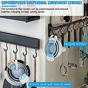 Kitchen Funnels for Filling Bottles,Funnels Set of 3,Oil Funnel,Tough and not Easily Deformed,Suitable for All Kinds of Solid Food and Liquid (Blue)