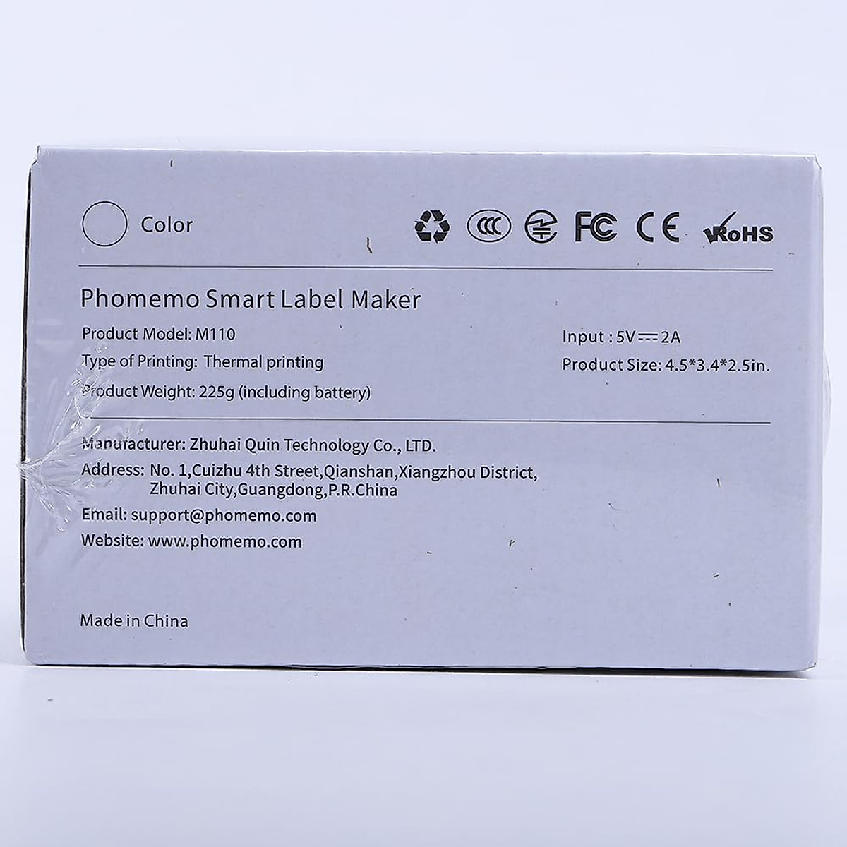 Phomemo M110 Label Makers - Portable Bluetooth Thermal Label Maker Printer for Barcode, Clothing, Jewelry, Retail, Mailing, Compatible with Android & iOS System, with 1pack 40×30mm Label, Black