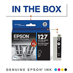 Epson T127 DURABrite Ultra Ink Standard Capacity Black Cartridge (T127120-S) for Select Stylus and Workforce Printers & Epson DURABrite Ultra 127 Extra High & Epson DURABrite Ultra 127 Extra