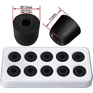 SIMOLIO Wireless TV Headset Replacement Ear Tips, Noise Isolation Memory Foam Earbuds for Under-Chin Headsets, Soft Replacement Earbuds for SIMOLIO Wireless TV Headphones (Black, 5 Pairs, Small Size)