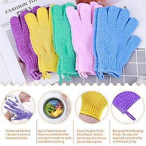 anezus Exfoliating Gloves, 6 Pairs Shower Scrub Gloves Bath Loofah Glove Exfoliating for Women to Remove Dead Skin for Body Exfoliate (6 Colors)