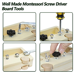 Dageely Montessori Wooden Screw Driver Board Set for Kids, Basic Life Skills Educational Learning Toy for 3 4 5 Year Old Kids and Toddlers Preschool, Classroom Wooden Sensory Toys
