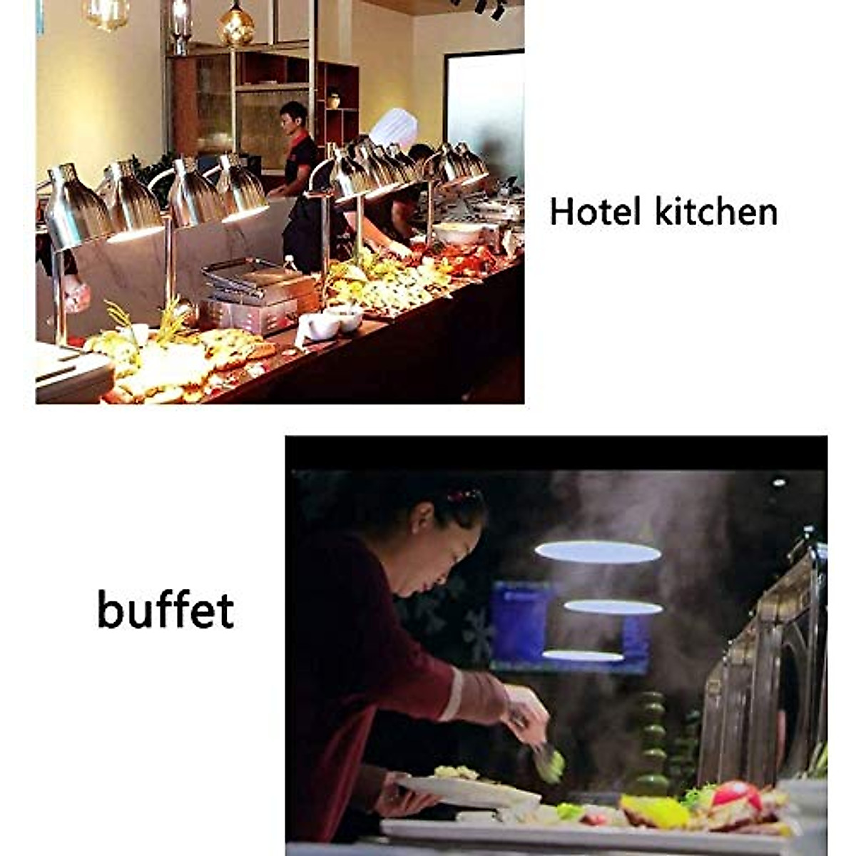 Table Lamp Food Display Light Egg Tart Food Warmer Warm Warming Lamp Buffet (Color : Plata)