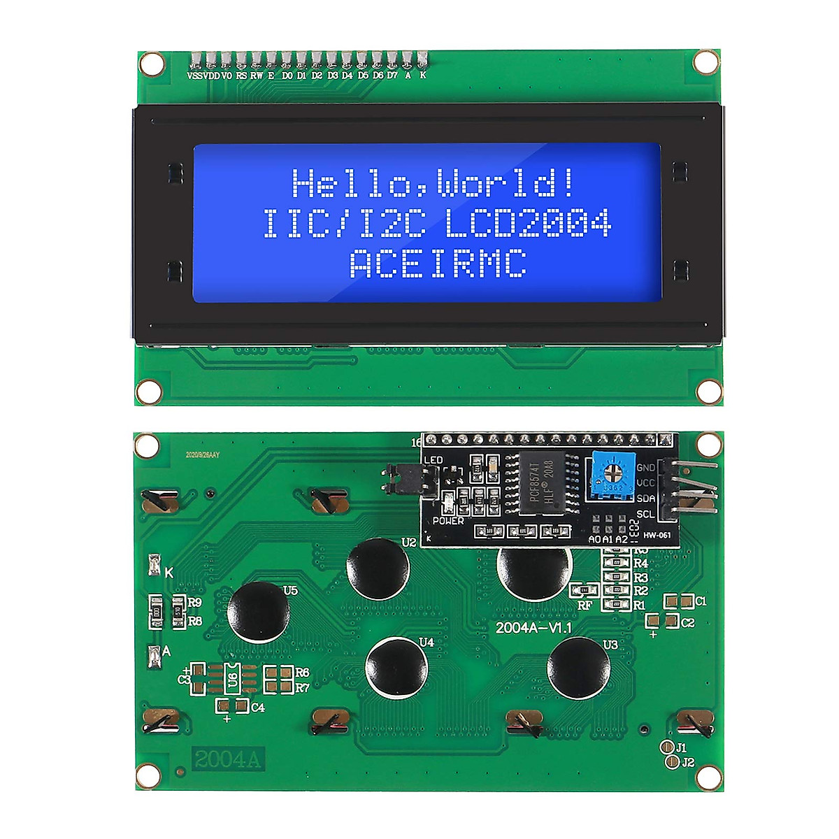 ACEIRMC 3pcs IIC I2C TWI Serial LCD 2004 20x4 Display Screen Blue + IIC I2C Module Interface Adapter for Raspberry Pi Arduino (Blue)