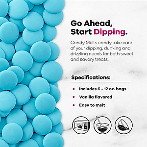 Wilton Blue Candy Melts Candy, 12 oz, Pack of 6