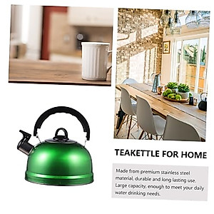 VOSAREA 1pc Chirping Kettle Portable Espresso Machine Whistle Kettle Boiled Teapot Kettle Tea Kettle Espresso Caravan Kettle Camp Water Bottles Large Capacity Kettle Plastic Green