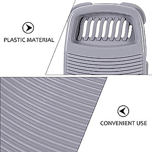 Cabilock Non- Slip Washboard Plastic Hand Washing Board Underwear Washboard Mini Laundry Wash Board Clothes Washing Tool for Home Household (17.3x9.4 inch, Grey)