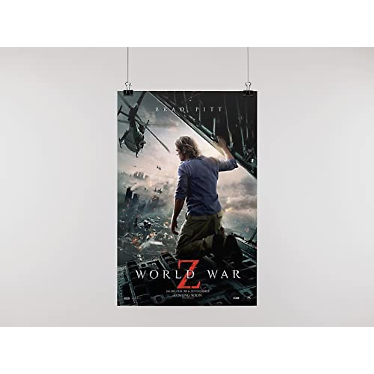 World War Z Poster American Action Horror Film Movie Zombie Apocalypse Aesthetic Retro Classic Classy Decoration Living Room Bedroom Home Office WWZ Poster Cool Wall Decor Art Print Poster 24x36
