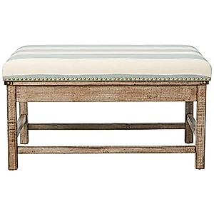 Decor Therapy Farley Upholstered Weathered Ottoman, 35.43x20.08x19.69, Driftwood