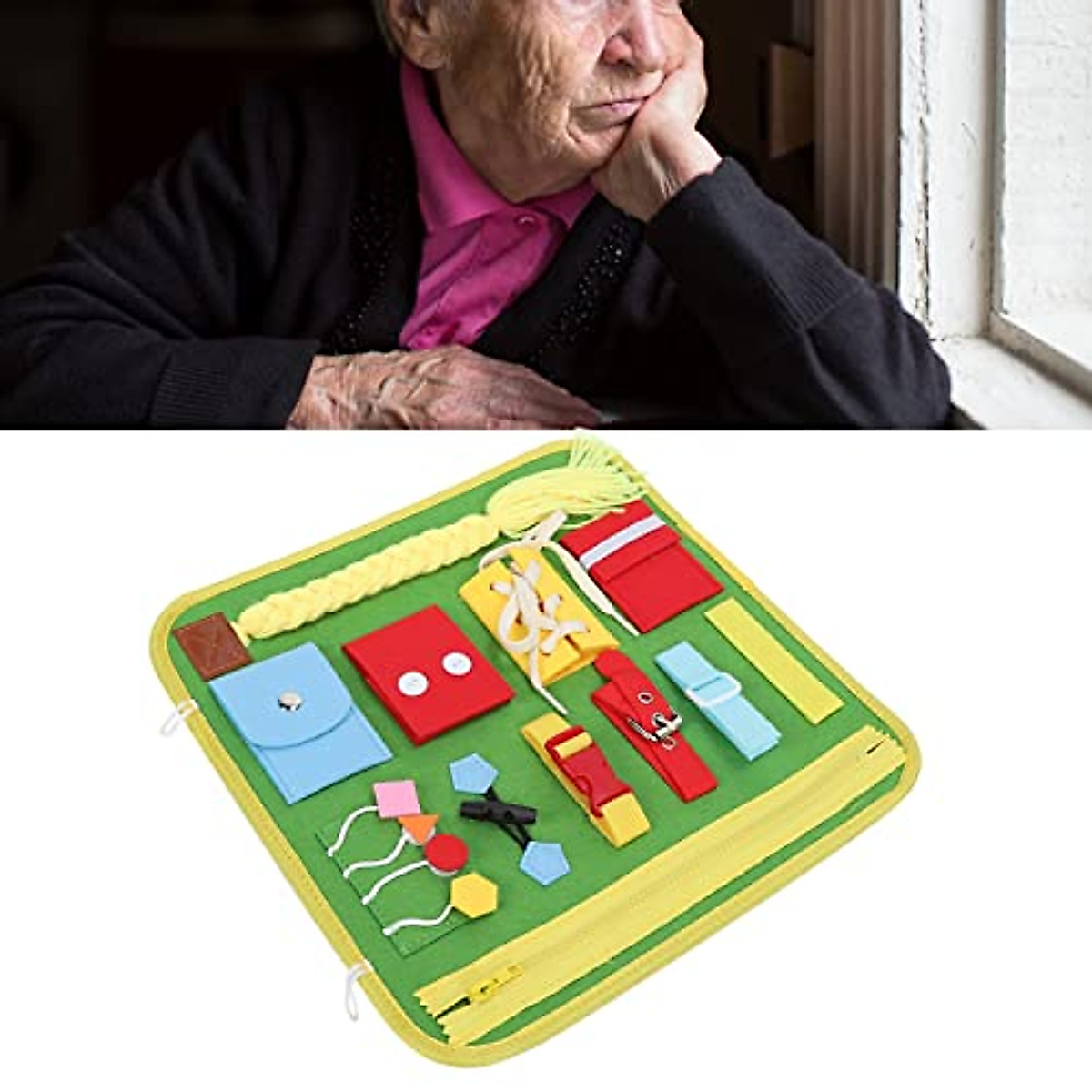 Soft and Comfortable Sensory Blanket Relieve Anxiety Educational Dementia Sensory Blanket Various Kinds Practicing Essential Skills for Welfare Home