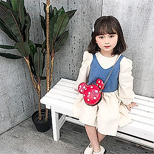 RARITYUS Kids Cartoon Mouse Crossbody Purse Cute Polka Dots Chain Shoulder Bag Satchel Handbag for Toddlers Boys Girls