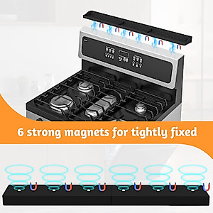 30 Inch Silicone Stove Oven Top Shelf Magnetic for Kitchen Gadgets, Soft Flexible Strong Magnetic Heat Resistant Spice Rack Kitchen Organizer for Over Oven Stove