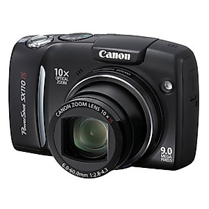 Canon Powershot SX110IS 9MP Digital Camera with 10x Optical Image Stabilized Zoom (Black)