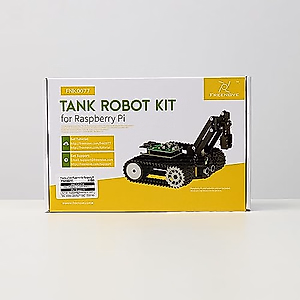 Freenove Tank Robot Kit for Raspberry Pi 4 B 3 B+ B A+, Crawler Chassis, Grab Objects, Ball Tracing, Line Tracking, Obstacle Avoidance, App Control, Camera, Servo (Raspberry Pi NOT Included)