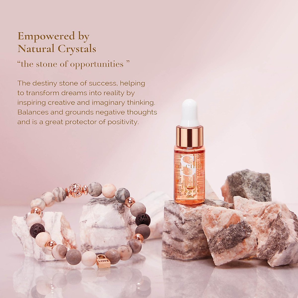 Aromatherapy Bracelet and Lavender Essential Oil Gift Set, Chakra Crystal Beaded Bracelets for Women, Pink Zebra Jasper Love Lock and Lava Diffuser, Self Care Mindfulness Birthday Gifts