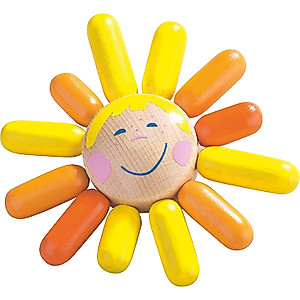 HABA Sunni Wooden Grasping and Clutching Baby Toy Wood Sunshine Teether(Made in Germany)