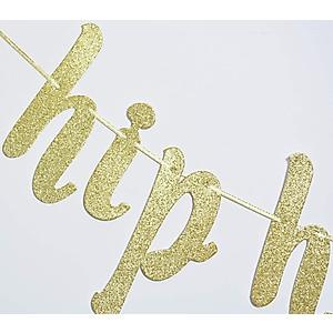 Hip Hop Hooray Gold Glitter Banner