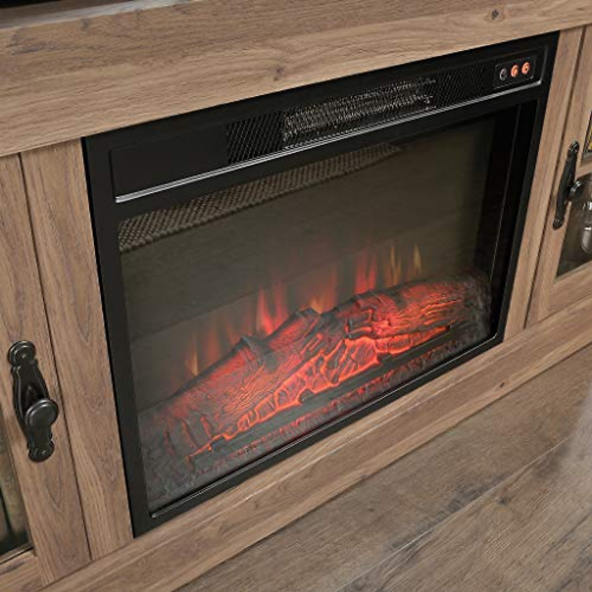 Sauder Barrister Lane Media Fireplace, for TVs up to 60", Salt Oak finish