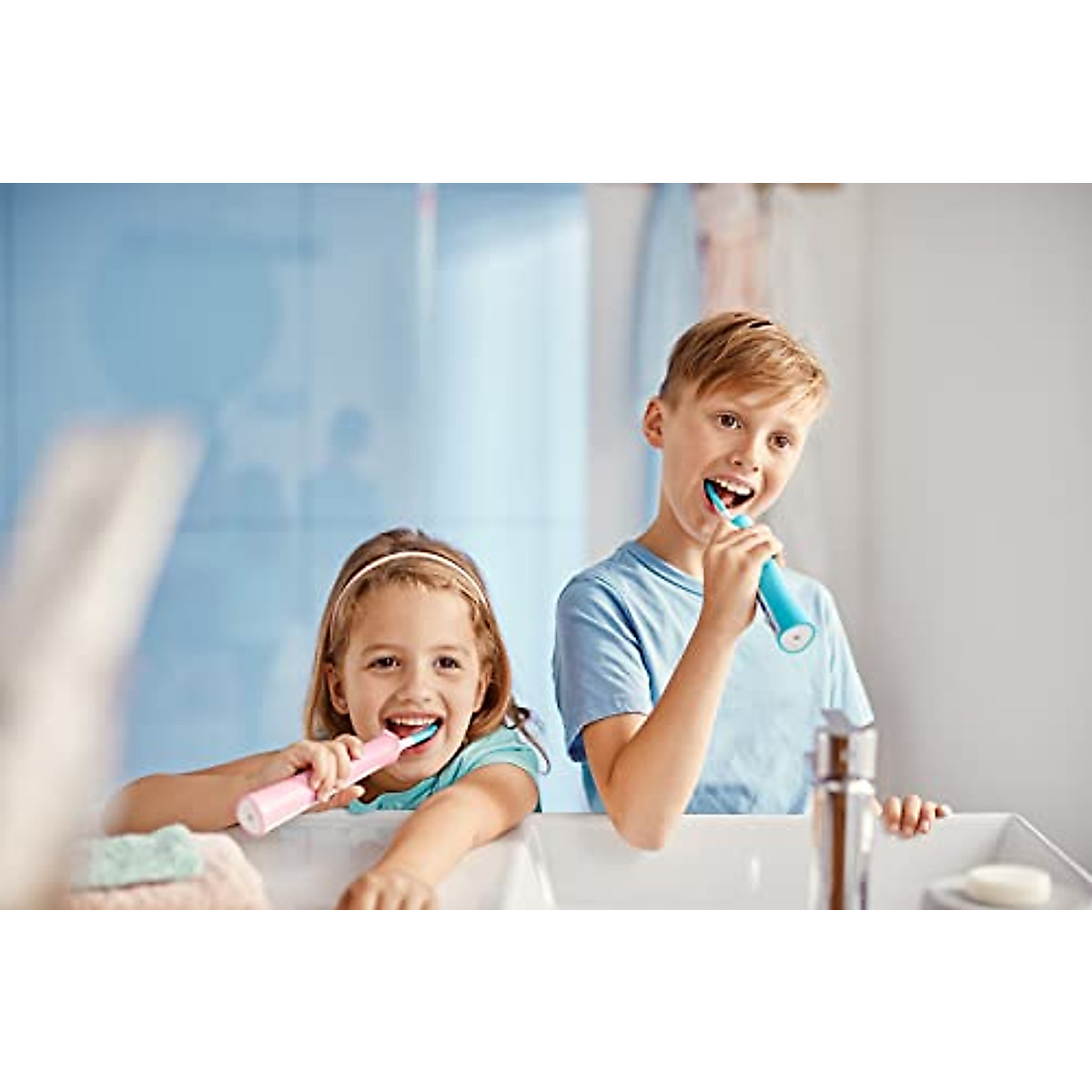 Philips Sonicare for Kids 3+ Bluetooth Connected Rechargeable Electric Power Toothbrush, Interactive for Better Brushing, Pink, HX6351/41