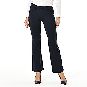FIVASU Bootcut Pants for Women Dress Pants with Pockets Bootcut Office Pants for Women Bootleg Work Pants Black L