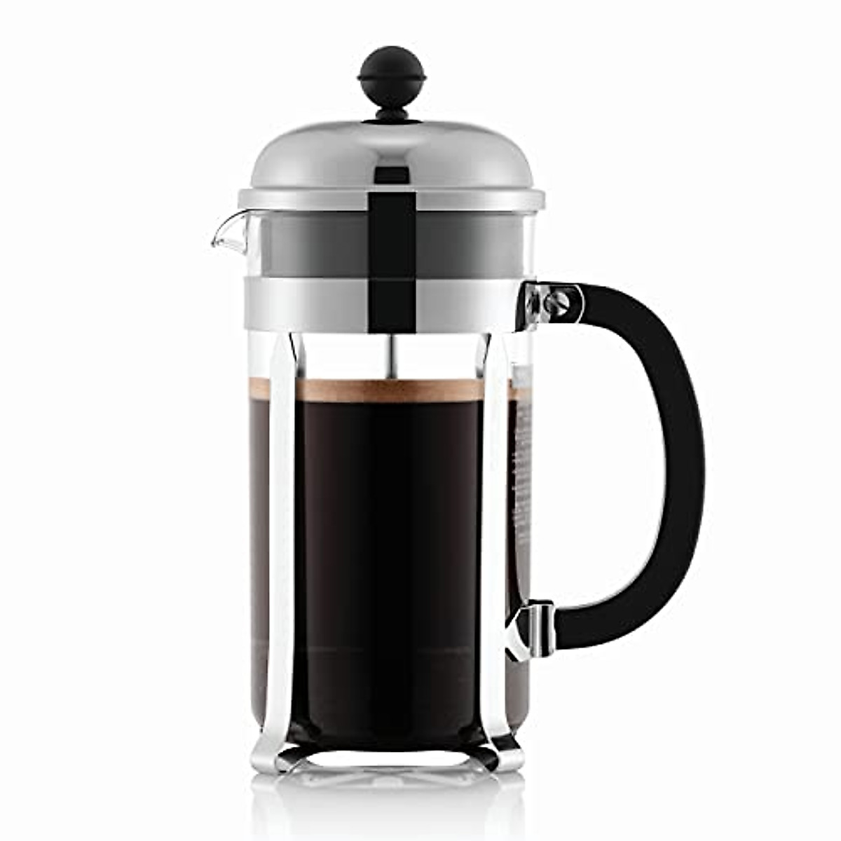 Bodum Chambord French Press Coffee and Tea Maker, 12 Ounce, Chrome & 1928-16US4 Chambord French Press Coffee Maker, 1 Liter, 34 Ounce, Chrome
