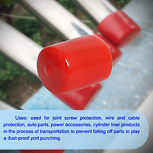 Aopin Rubber Round End Cap Cover 1-1/4 Inch (32mm) Screw Thread Protectors PVC Flexible Tubing Pipe Protective Bolt Screw Thread Protector Safety Cover | for Pipe Post Tubing Rod Cover 10 Pcs (Red)