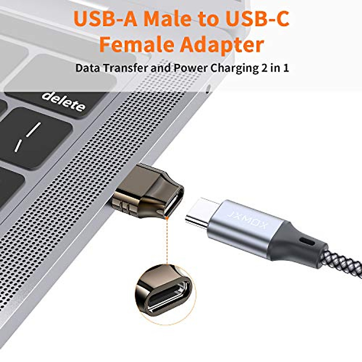 USB C Female to USB Male Adapter,(2-Pack) Type C to USB A Charger Cable Power Converter for iPhone 11 12 13 14 Pro Max,Samsung Galaxy S20 S21 S22 S23,Note 10 20,Apple iWatch Watch Series 7 SE AirPods