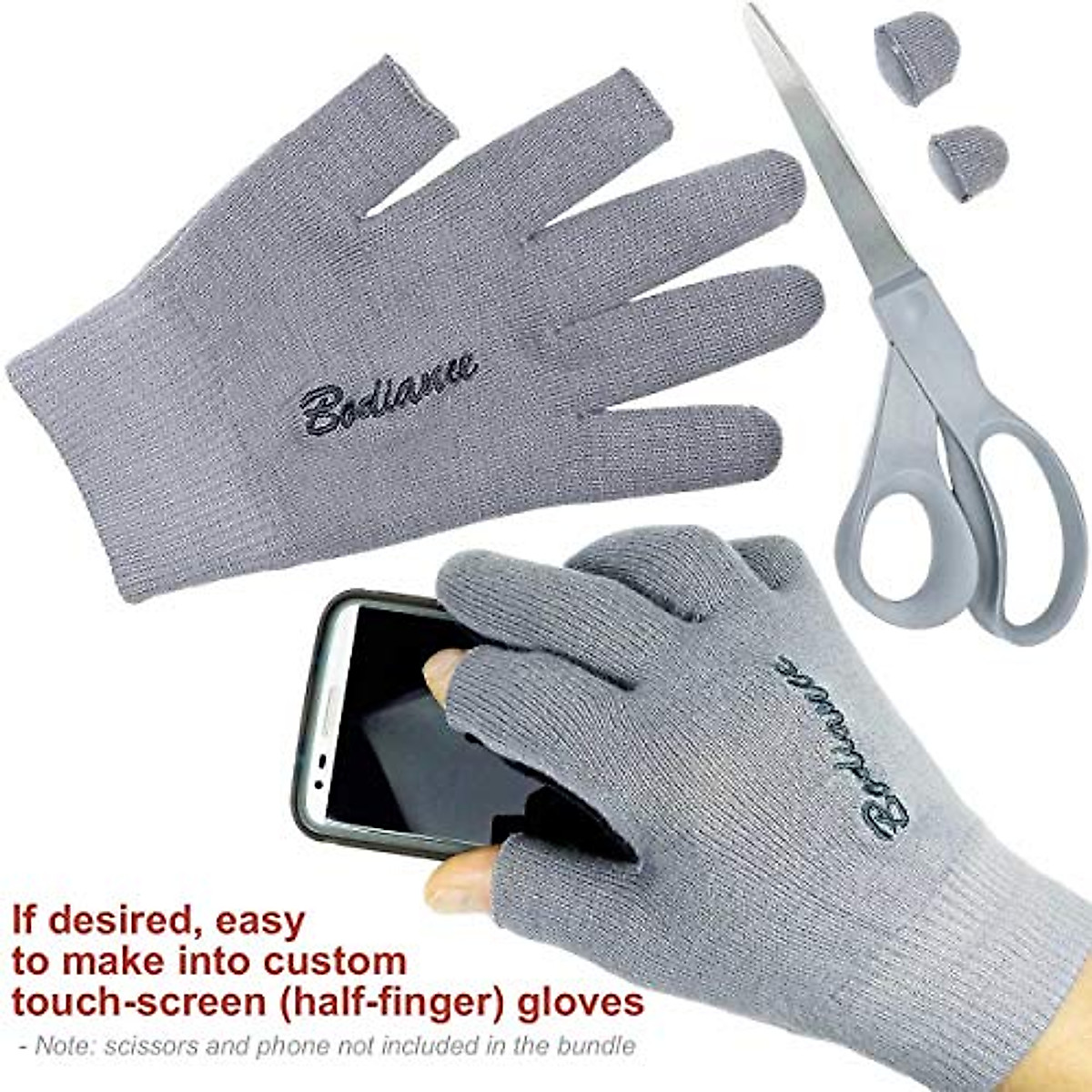 Hand Cream for Dry Cracked Hands and Hand Repair Gloves Bundle: O'Keeffe's Working Hands Cream (Unscented, Non-Greasy 3.2 oz.), Gel Moisturizing Gloves Men or Women (1 pair, Gray, Unscented)