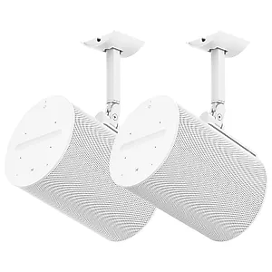 Yibracki Heavy-duty Speaker Wall Mount and Ceiling Speaker Mount for Sonos Era 100 Wireless Speaker Mount,Tilt & Swivel Adjustable Mount or Sonos Era 100 Speaker with Hardware Kit - 2 Pack, White