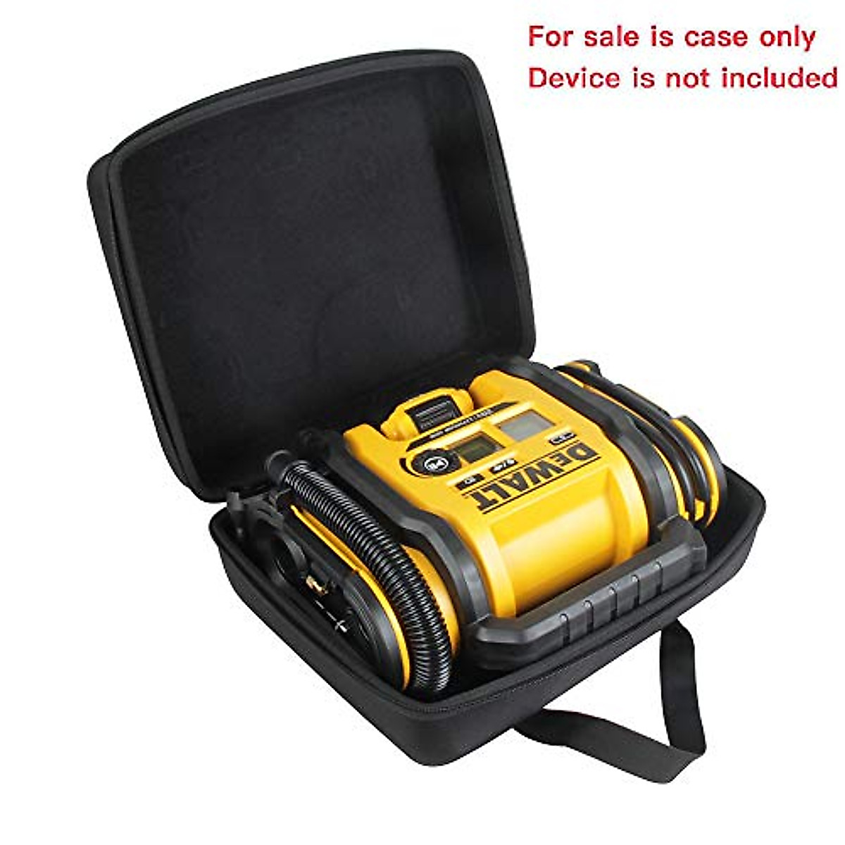 Hermitshell Hard Travel Case for DEWALT DCC020IB 20V Max Inflator (Case for Inflator + Battery Pack, Black)