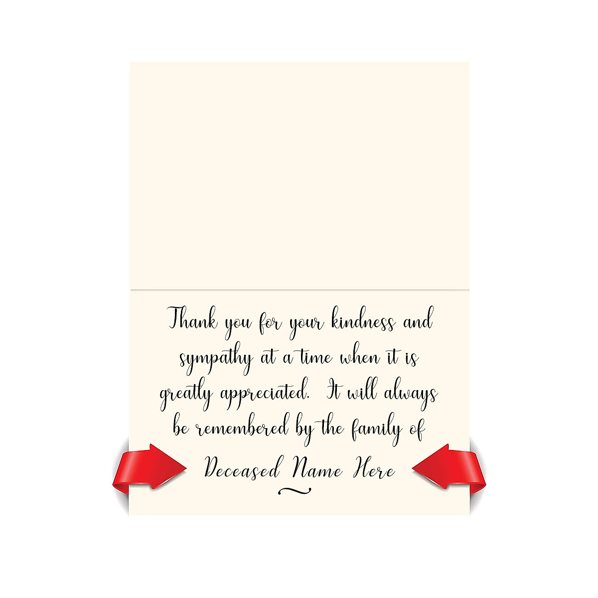 MPC Brands Customized Personalized Funeral Bereavement Thank You Cards With Envelopes - Set of 50 (Custom Rose)