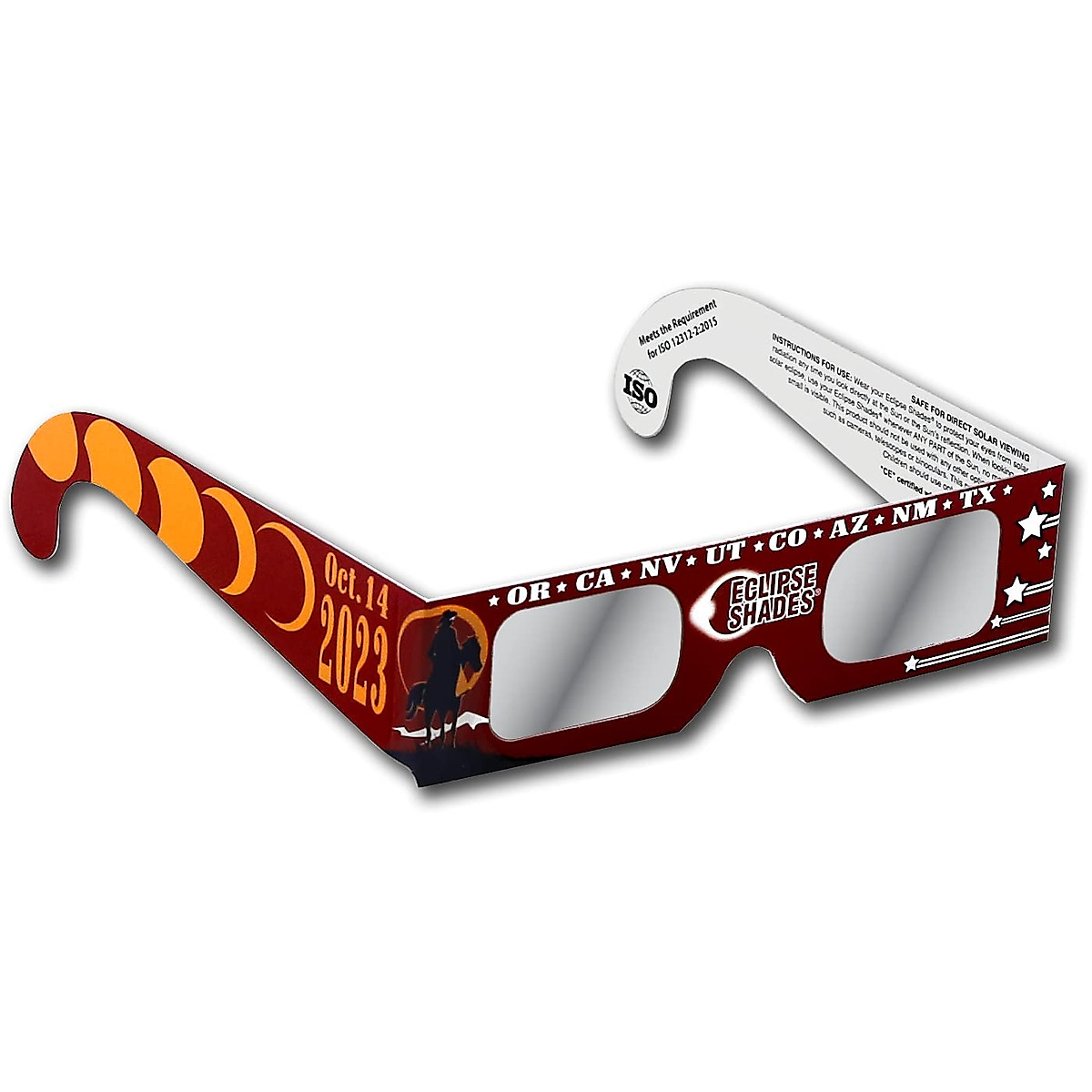 Rainbow Symphony 2023 Solar Eclipse Glasses, CE & ISO Certified, Safe for Direct Sun Viewing, Made in USA, 10 Pack and Bonus Poster