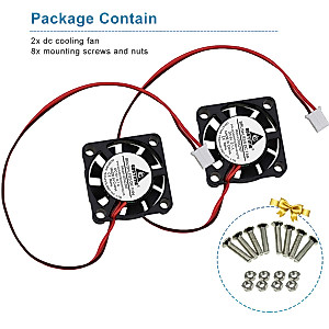 GDSTIME 2 Pack 25mm 5V Fan - Mini 25x25x7mm 2-Pin Brushless DC Cooling Fans for Aroma Diffuser Projector Incubator