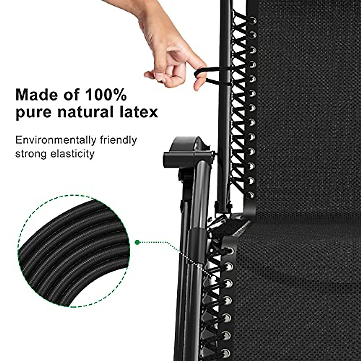 Gosundv 4Pcs Chair Replacement Cord, Lounge Chair, Recliner Repair Cords Bungee Elastic Lawn Chair Cord, Recliners for Outdoor, Lounge Chair Brown