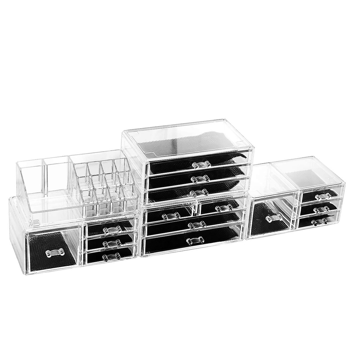 Felicite Home Acrylic Jewelry and Cosmetic Storage Makeup Organizer Set, 5 Piece，Large