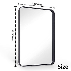 KOCUUY Bathroom Mirror, 30" x 40" Wall Mirror with Matte Black Metal Frame, Decorative Rectangular Vanity Mirror for Bedroom Bathroom Living Room Entryway (Horizontal/Vertical)