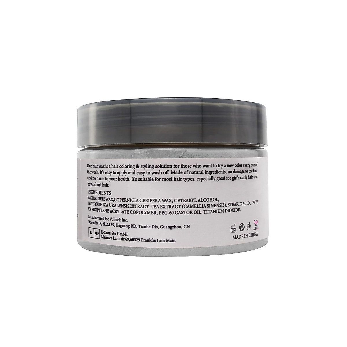 SOVONCARE Gray Temporary Hair Wax Color, Professional Styling Pomades Natural Hairstyle Clay for Men & Women Christmas Cosplay Date 4.23 oz (Sliver Gray)