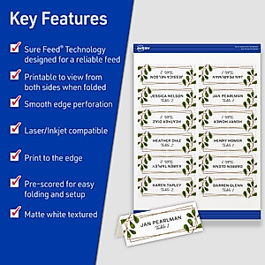 Avery Small Place Cards, Laser & Inkjet Printers, 150 Printable Cards, Textured (5011)