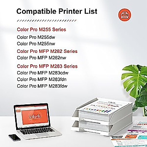 v4ink 206A (with Chip) Remanufactured Toner Cartridge Replacement for HP 206A W2110A for use in Color MFP M283fdw Pro M255dw M283cdw M283fdn M255nw M282nw M282 M255 M283 Series (KCMY, 4 Pack)