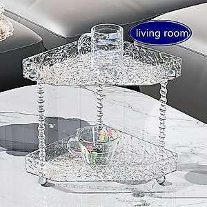 BEENIFIC Corner Bathroom Counter Organizer,Vanity Skincare Perfume Organizer Tray,Makeup Organizer Countertop,Bathroom Storage Corner Shelf