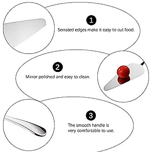 RETON 10 Pcs Stainless Steel Pie/Cake/Pizza Server Holder, Mirror Finished and One Side with Fine Serrated Edge (10 Pcs, Serrated Edge)