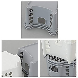 Ramddy Slim Stacking Basket, Plastic Storage Baskets Bin, 6 Packs, R