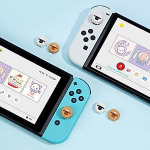 GeekShare Cute Lamb Thumb Grip Caps, Soft Silicone Joystick Cover Compatible with Switch/OLED/Switch Lite,4PCS